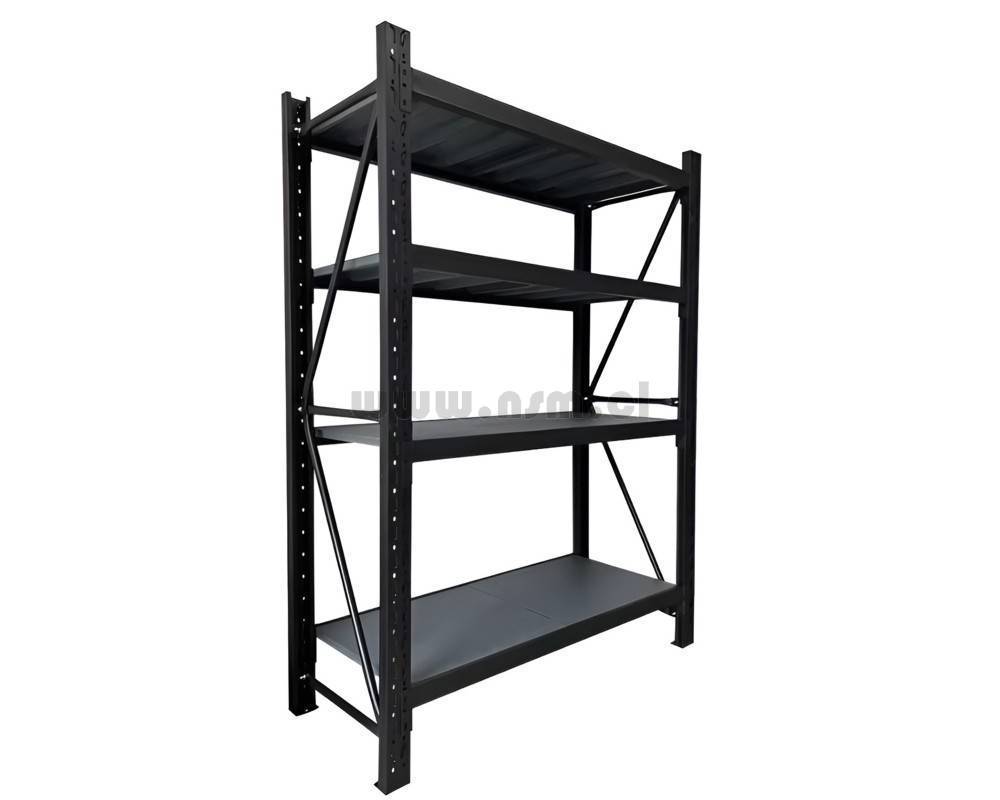 Estante Rack Metalico 1200k 200x60x200cm Negro - Soporta 300Kg por repisa