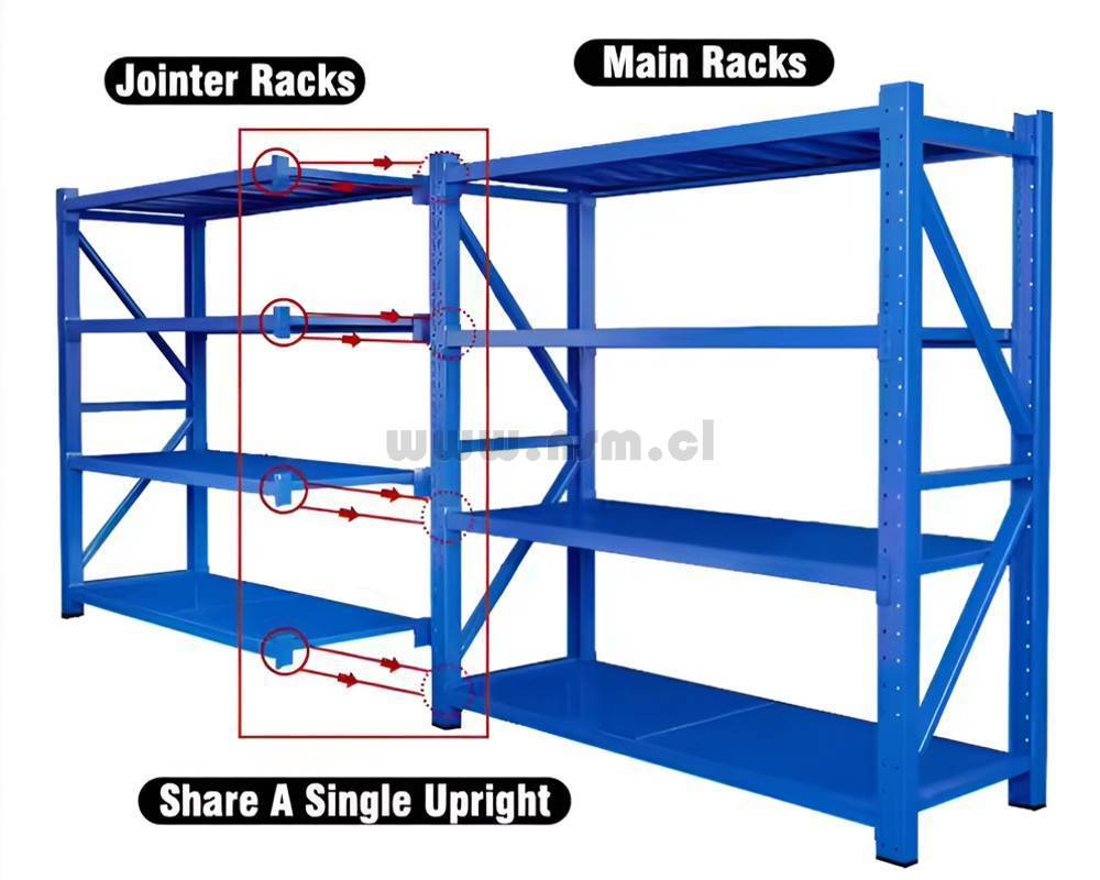 Estante Rack Metalico 400Kg 150x50x200cm Azul - Soporta 100Kg por repisa